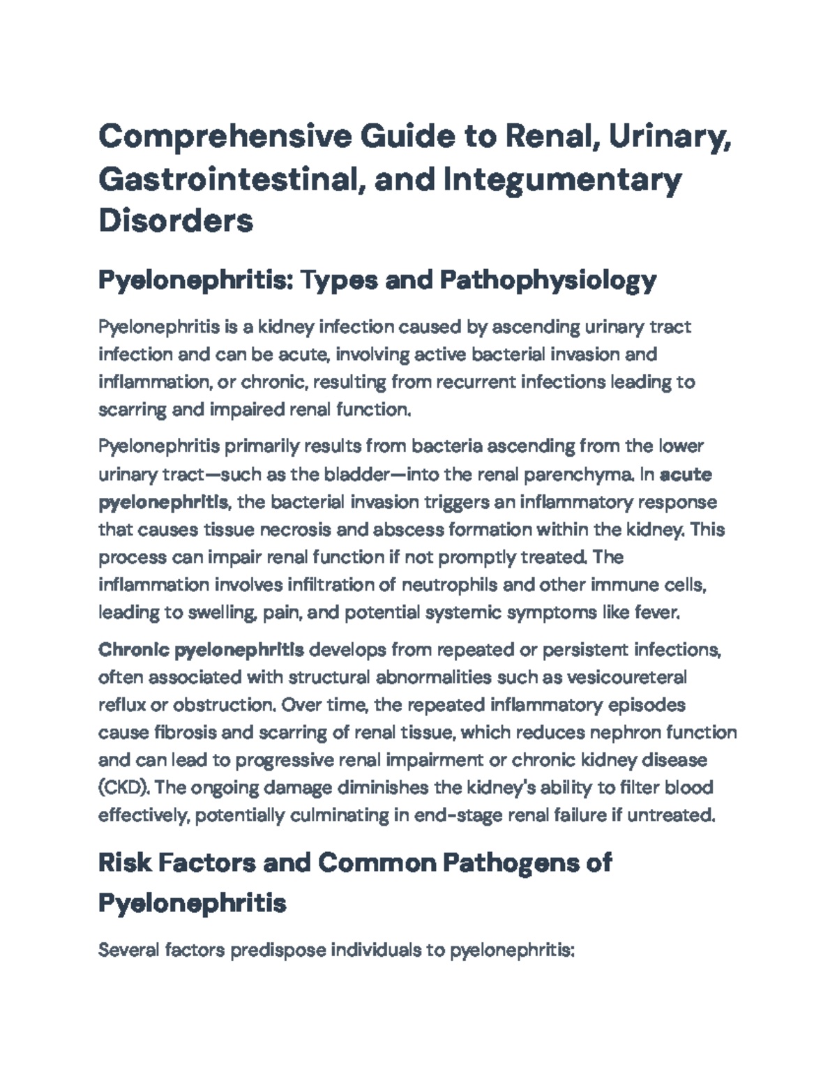 Comprehensive Guide to Renal & Urinary Disorders (Course Code: URNU ...