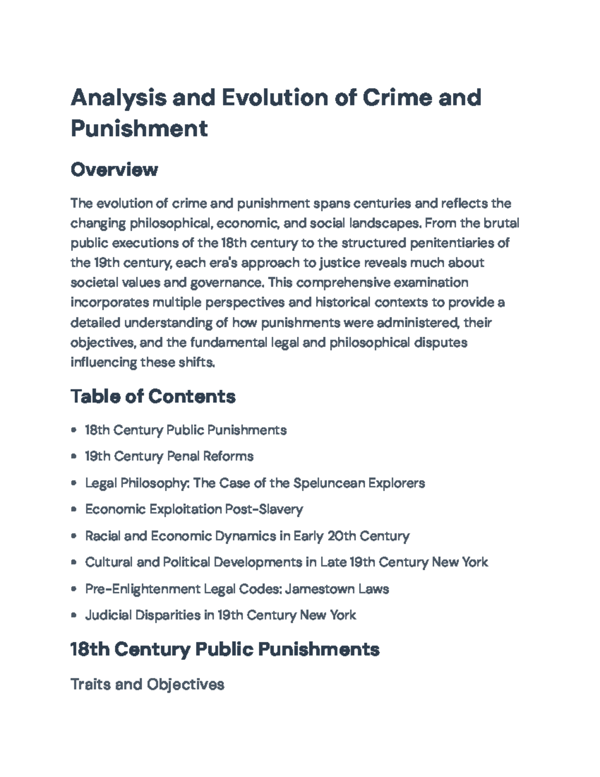 Evolution of Crime and Punishment: Historical Perspectives and Impacts ...