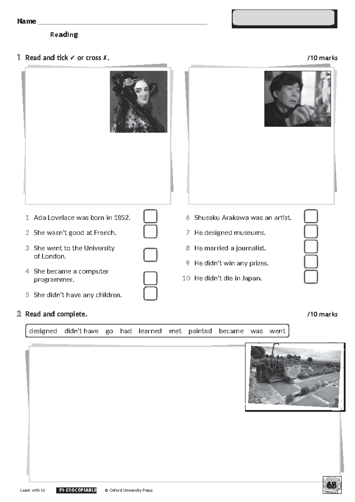 LWU 5 Unit 4 Challenge Test: Biographies and Reading Comprehension ...