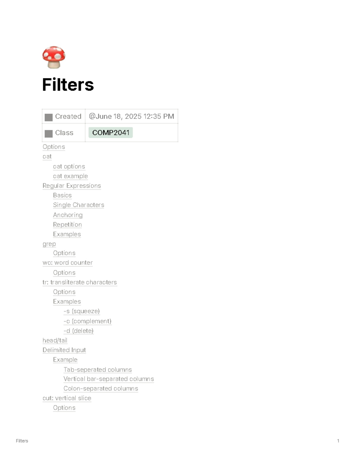 COMP2041: Comprehensive Guide to Text Filters and Commands - Studocu