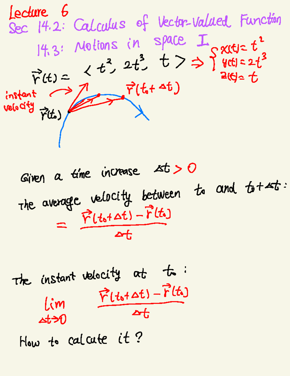 Lecture 06 - Vector Valued Functions in Calculus (MATH 14) - Studocu