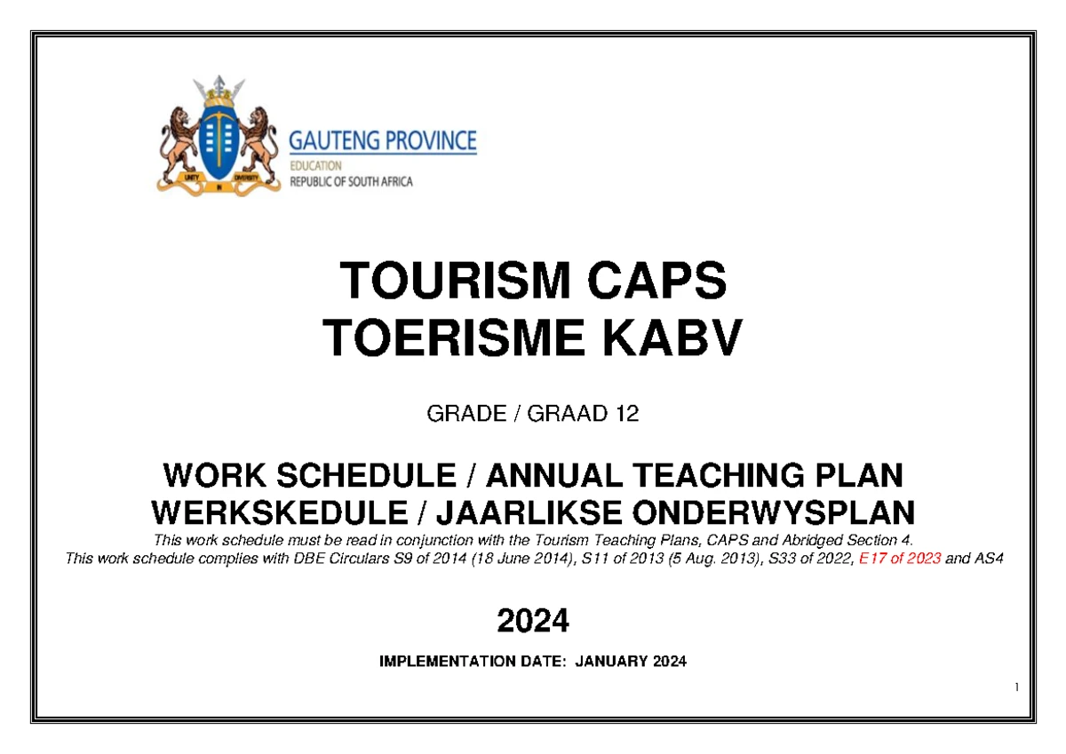 Toerisme Lesings November 2024: UNESCO en Erfenis in SA - Studocu