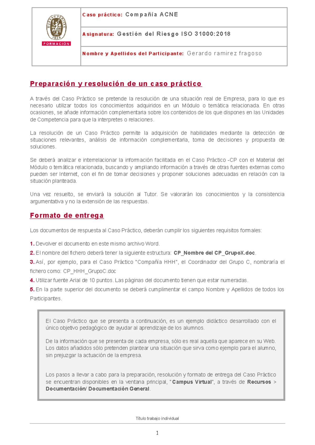 Gestión de Riesgos y Análisis DAFO en Compañía ACNE - CP ISO 31000 ...