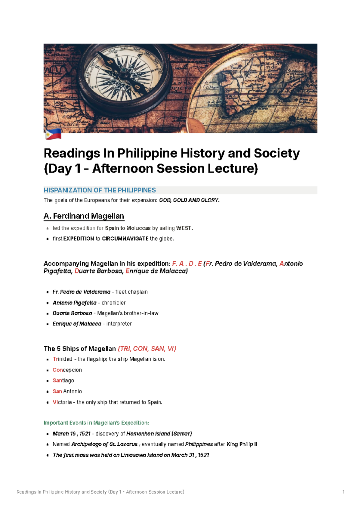 Readings in PHIL History: Hispanization of the Philippines (Afternoon ...