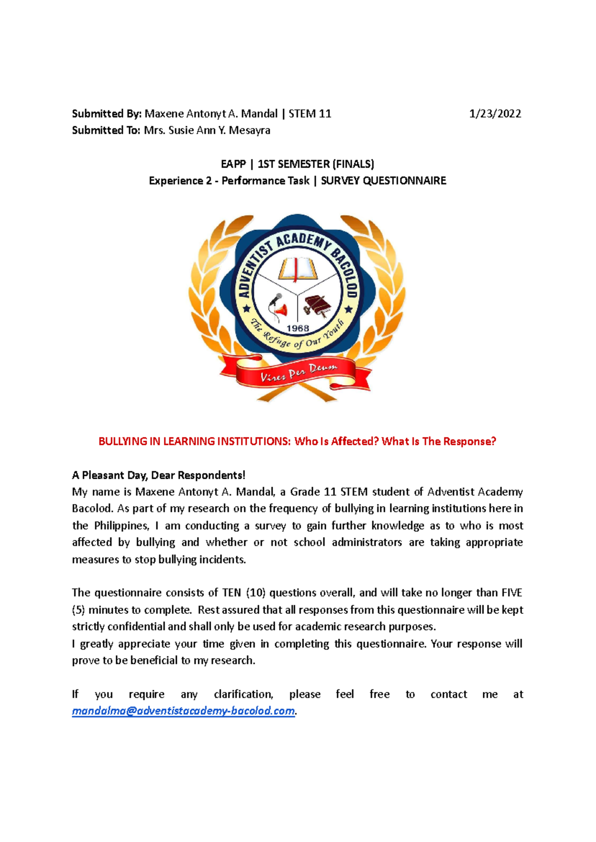 E2-PERFORMANCE-TASK-EAPP-1ST-SEMESTER-FINALS.pdf - Submitted By: Maxene ...