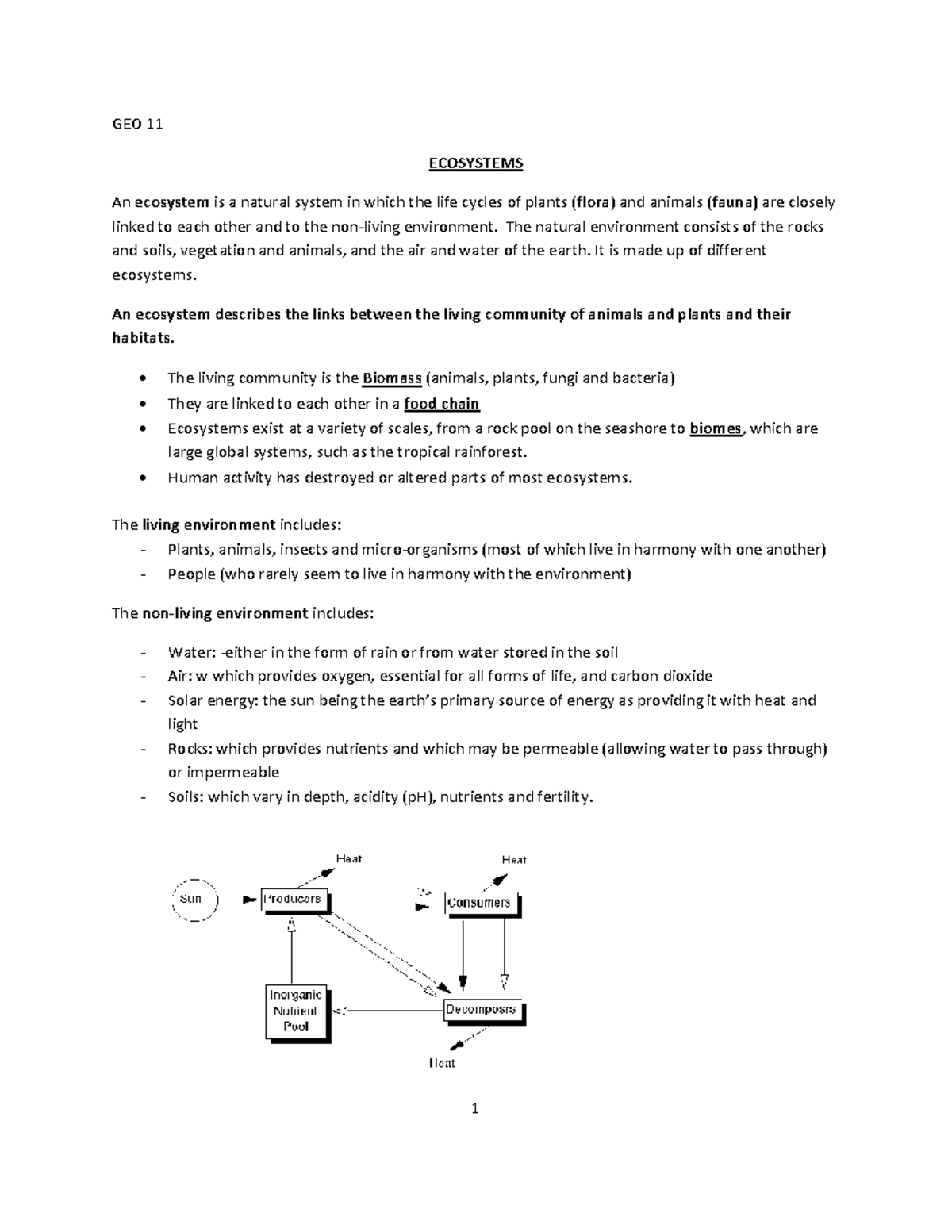 GEO 11: Understanding Ecosystems - Energy Flow & Nutrient Cycles - Studocu