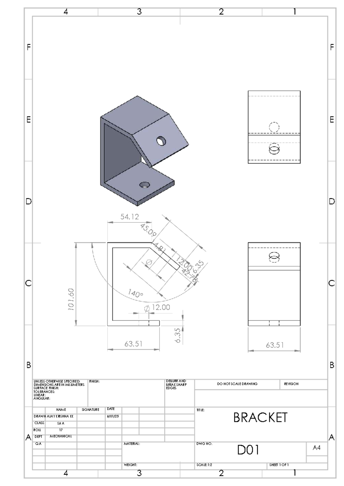 Mechanical Drawing - Universal Coupling (S6 A) Final Exam - Studocu