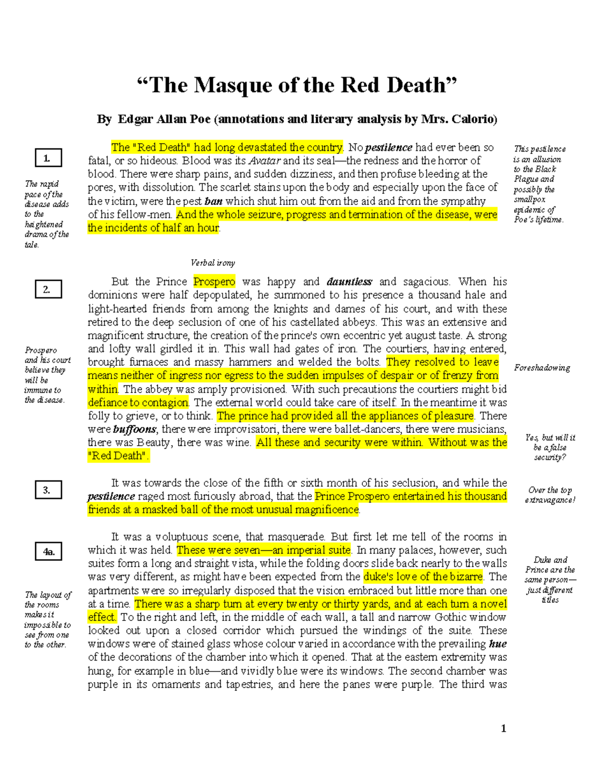 381561266 Annotations & Analysis of "The Masque of the Red Death" - Studocu