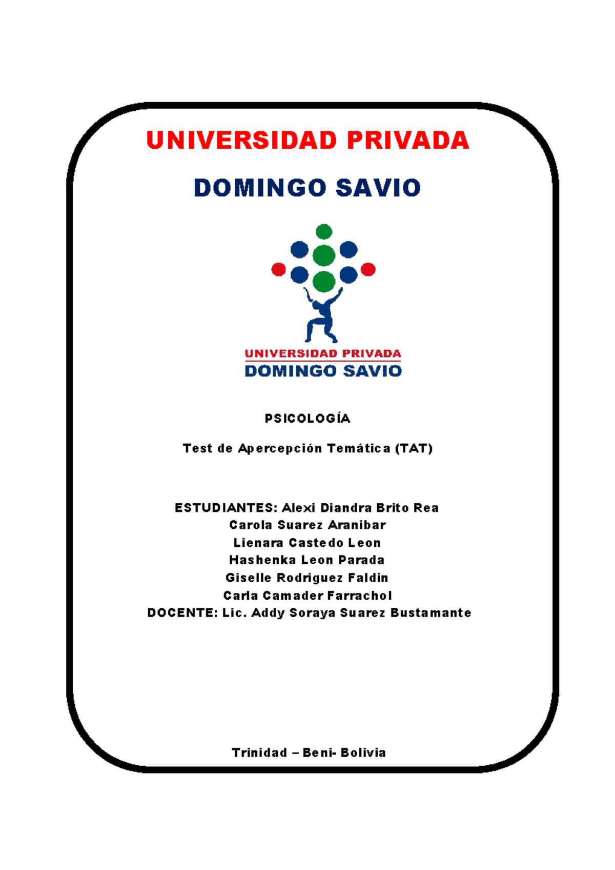 TAT Test de Apercepción Temática: Análisis y Aplicación - Studocu
