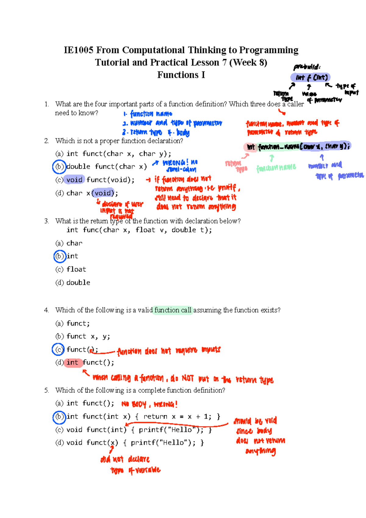 IE1005 From Computational Thinking to Programming Tutorial & Practical ...