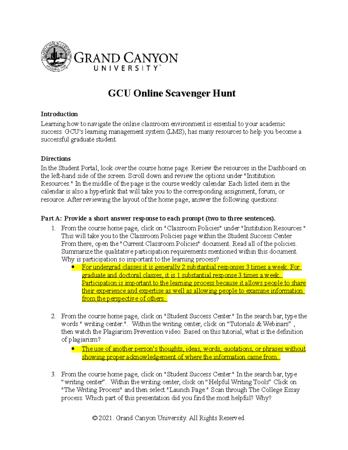 GCU Online Scavenger Hunt: Navigating the Student Portal Effectively ...