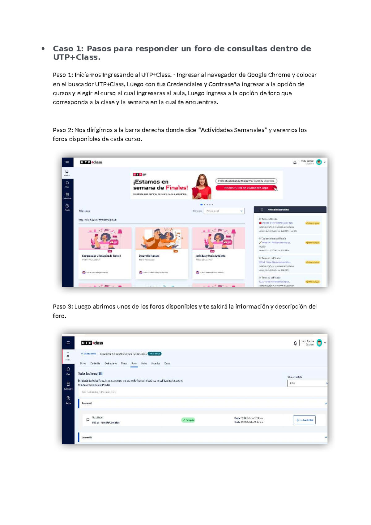 UTP+Class: Guía para Foros y Talleres en UTP+Portal - Studocu