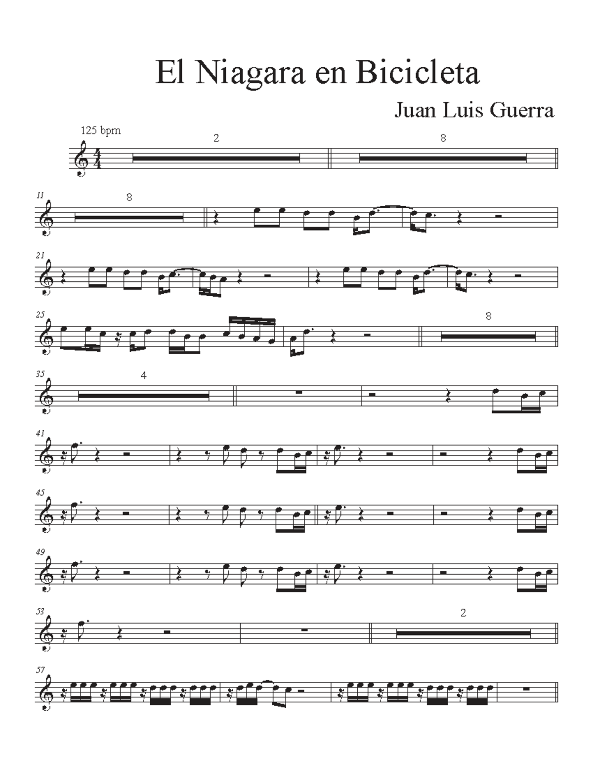 El Niagara en Bicicleta - Trumpet in Bb Sheet Music - Studocu