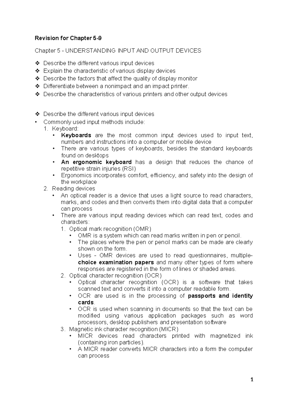 AA Revision for ICT Chapter 5 9 - Revision for Chapter 5- Chapter 5 ...
