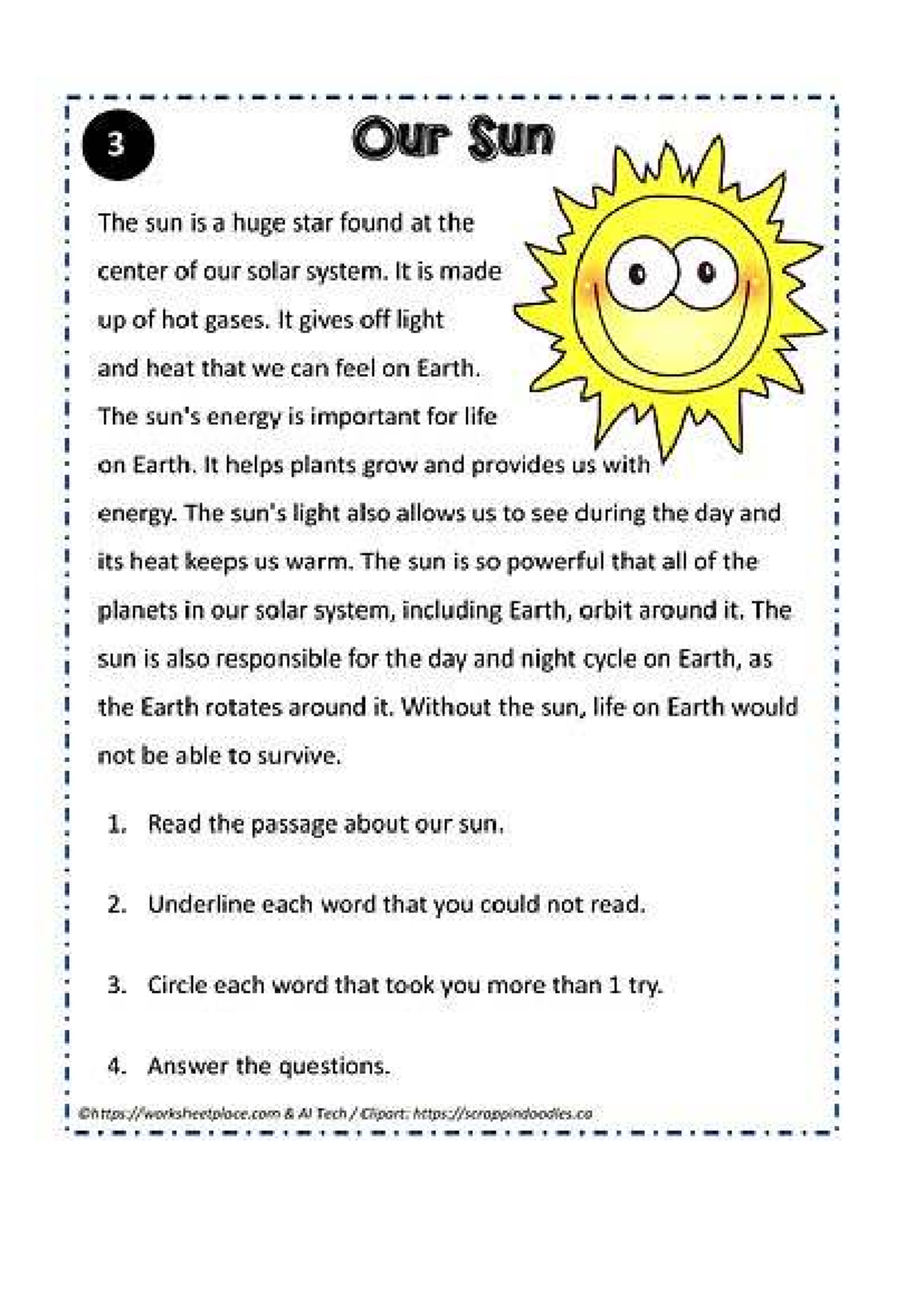 Our Sun - Reading Text for Moderate Pupils (3) - Studocu