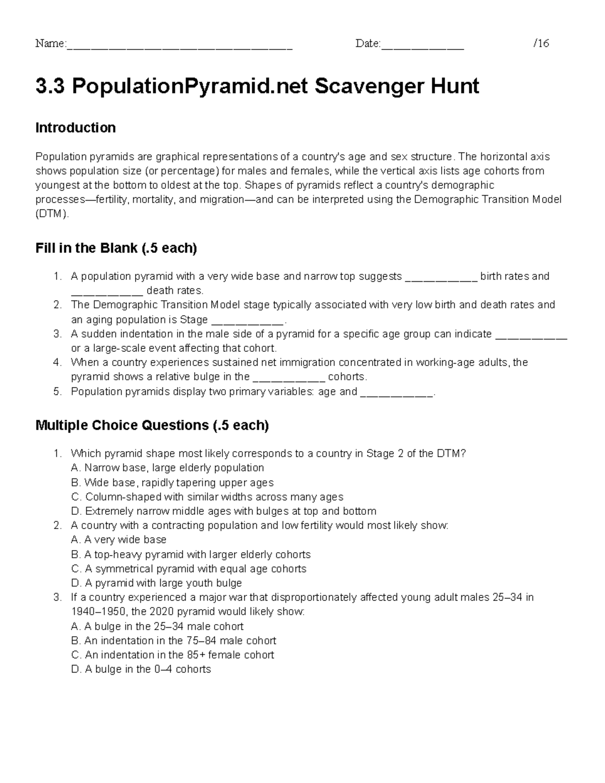 3.3 Population Pyramids Scavenger Hunt: Understanding Demographics ...