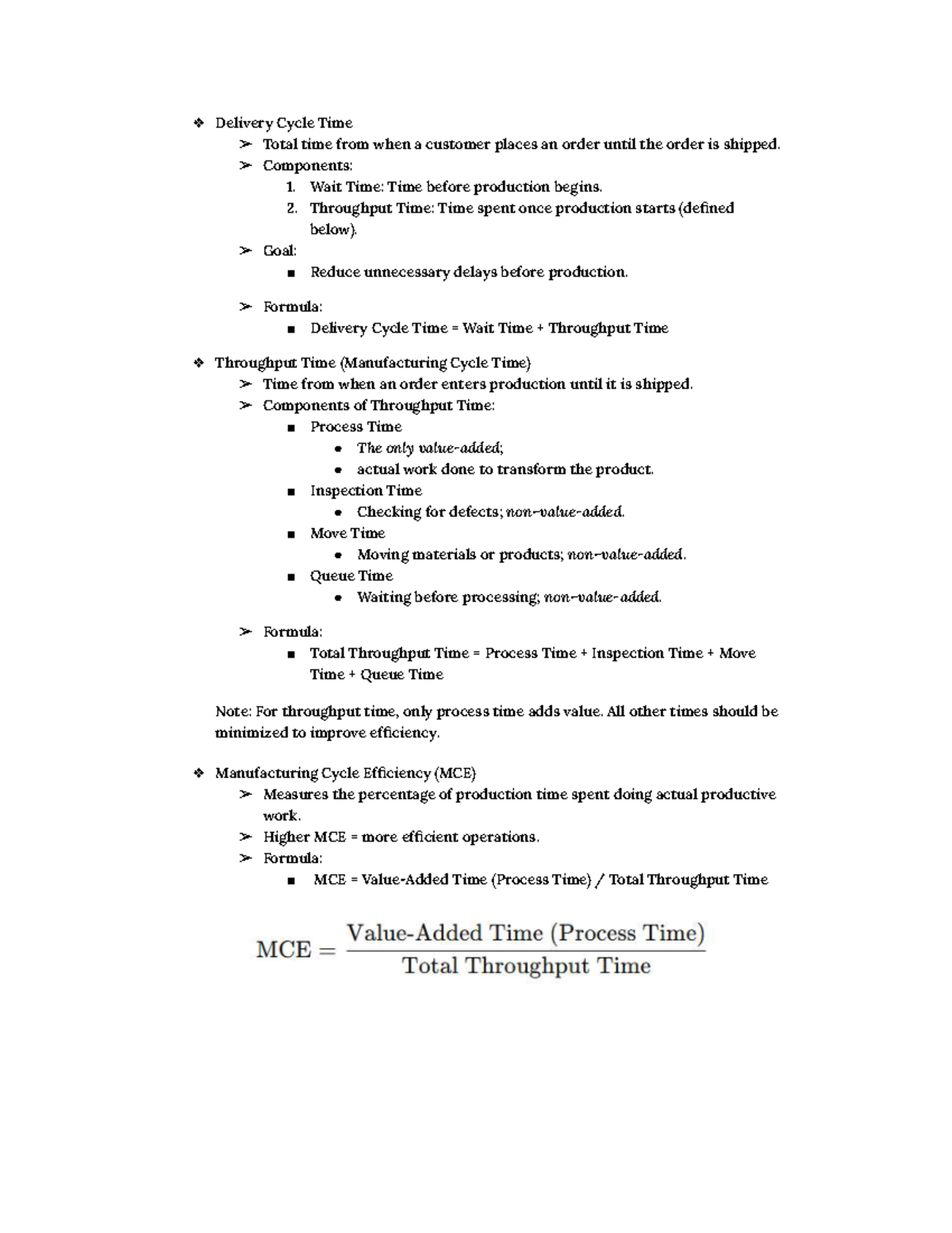 Delivery Cycle Time Analysis: Key Components & Efficiency Metrics - Studocu