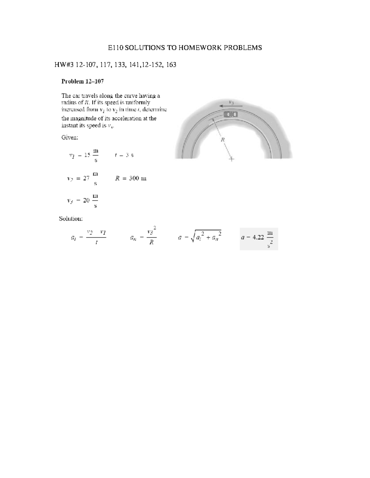 E110 solutions to chapter 12 homework problems 117, 133, 163 - Studocu