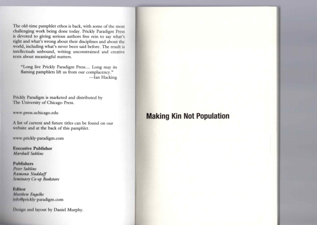 Making kin not population clarke haraway - Triết học - Studocu
