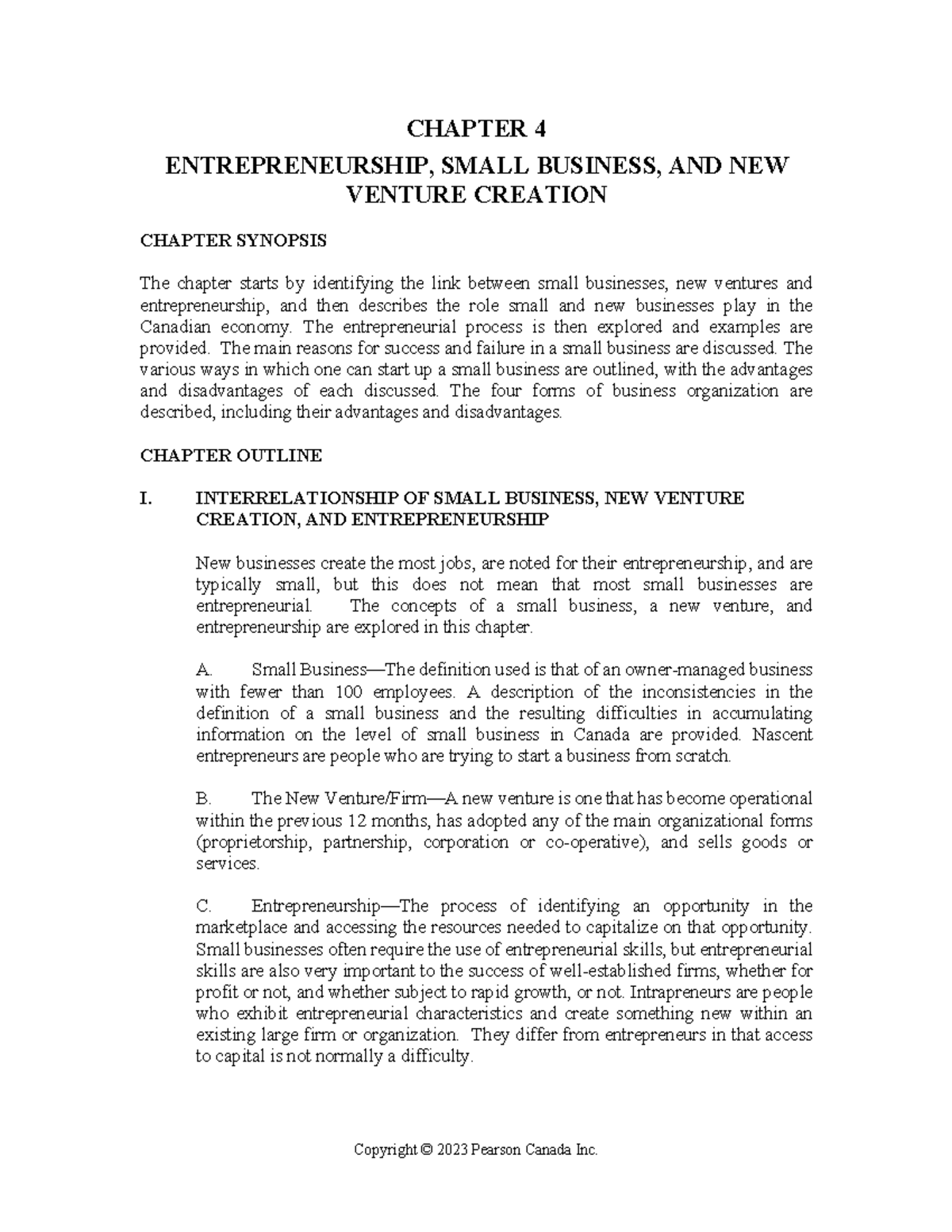 CH04 Summary: Entrepreneurship, Small Business, & New Ventures - Studocu