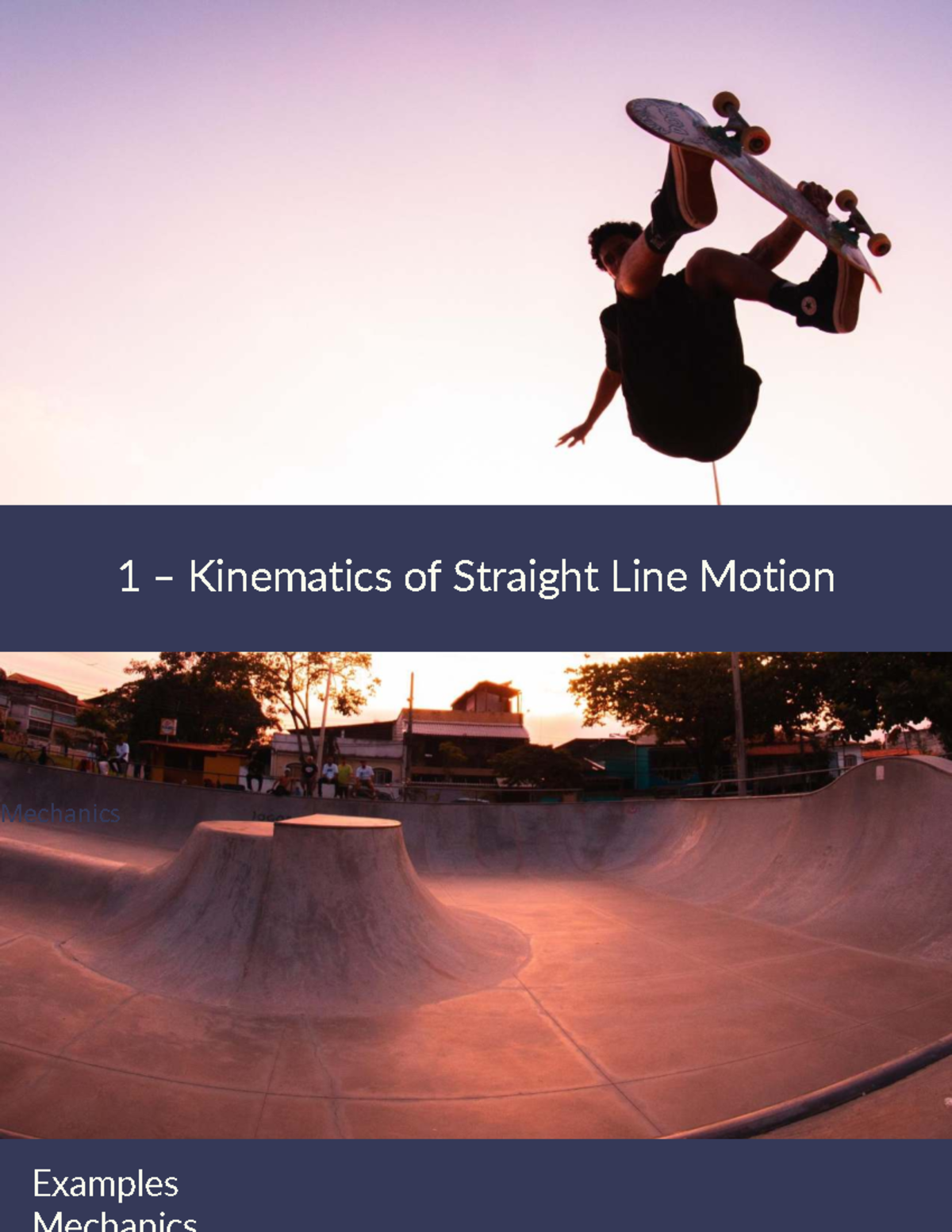 1 - Kinematics of Straight Line Motion - Example Problems - Studocu