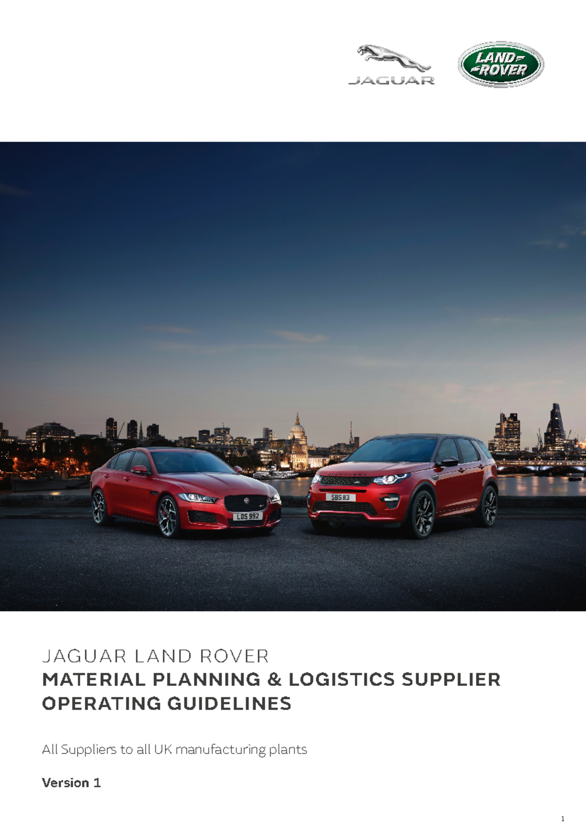 JLR Material Planning & Logistics Supplier Guidelines v2.0 - Studocu