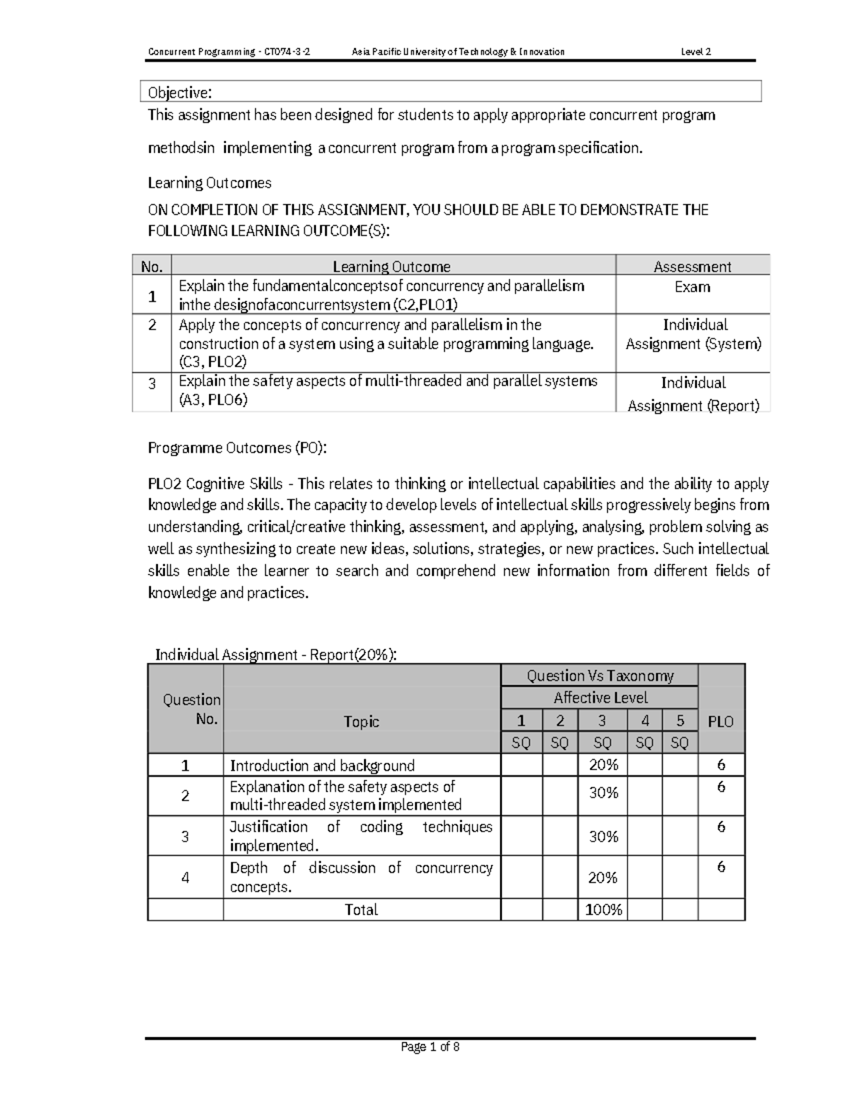 Concurrent Programming (CPT200) Individual Assignment: Airport ...