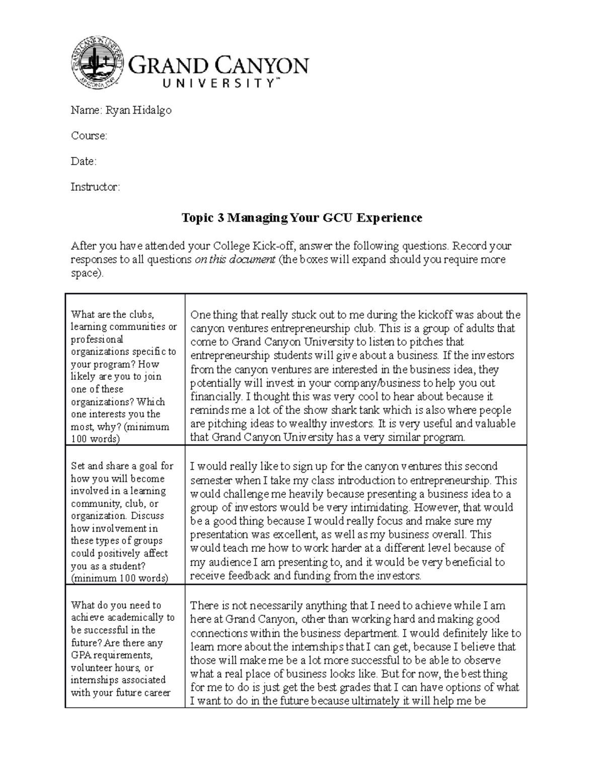 Topic 3: Maximizing Your GCU Experience - Student Engagement Insights ...