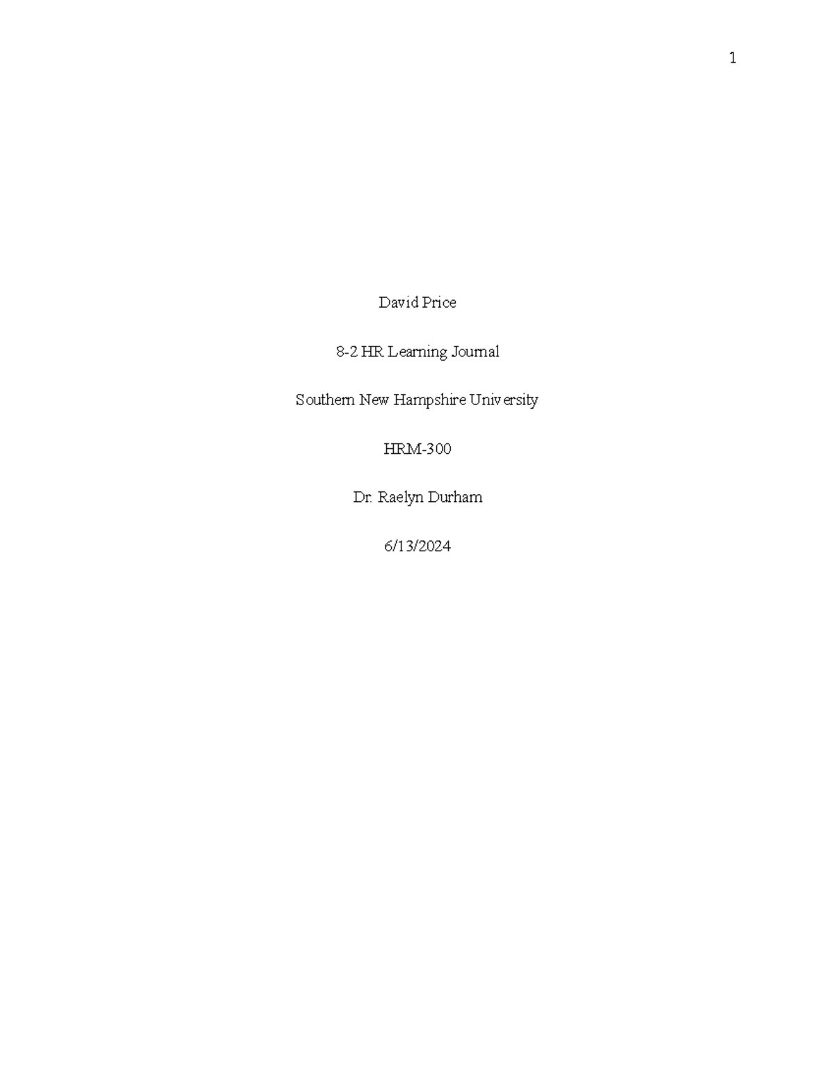 HRM 300 Module Eight Learning Journal: Navigating AI in Onboarding ...