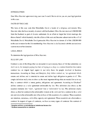 Contract law-CASE LIST (Autosaved) - MAJA CASE LIST FOR CONTRACT LAW ...