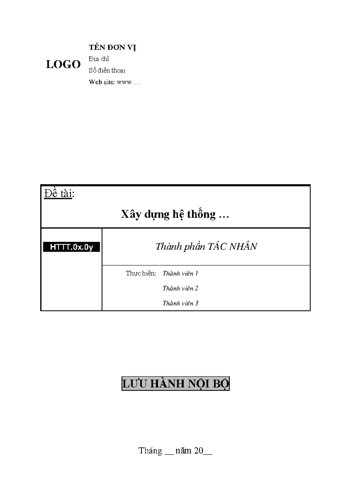 Xây Dựng Hệ Thống Tác Nhân - Đề Tài [Ma so de tai] [Version] - Studocu