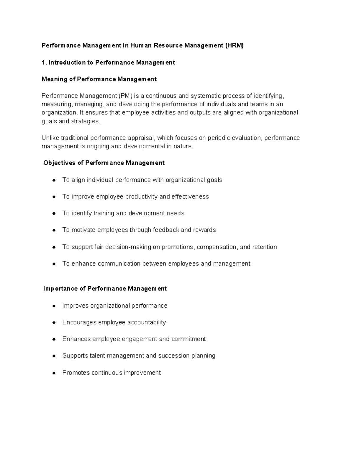 Performance Management in HRM: Study Guide & Lecturer Notes - Studocu