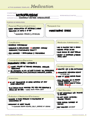 Nitroglycerin medication template - ACTIVE LEARNING TEMPLATES ...