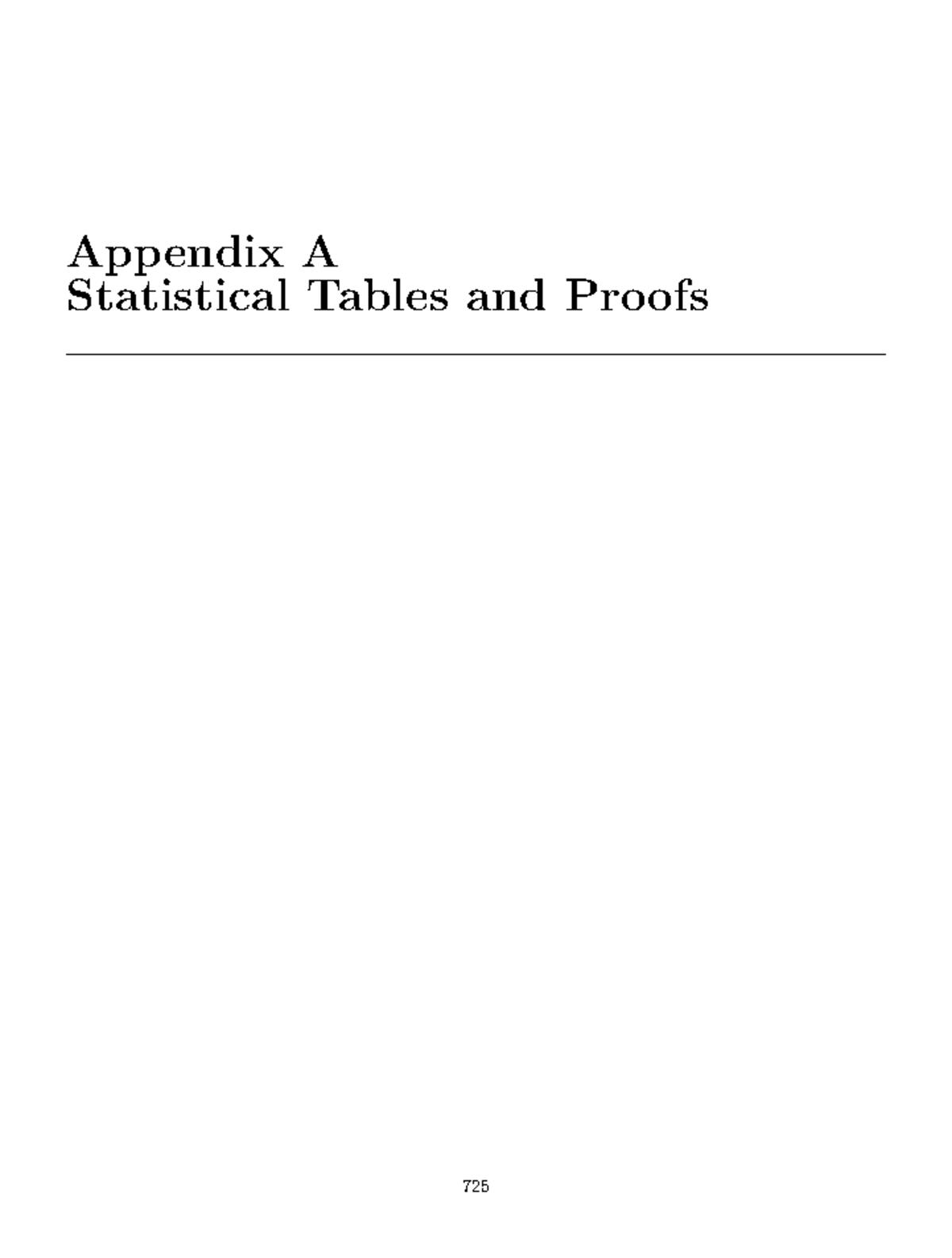 Statistical Tables and Proofs for Probability & Statistics 725-726 ...