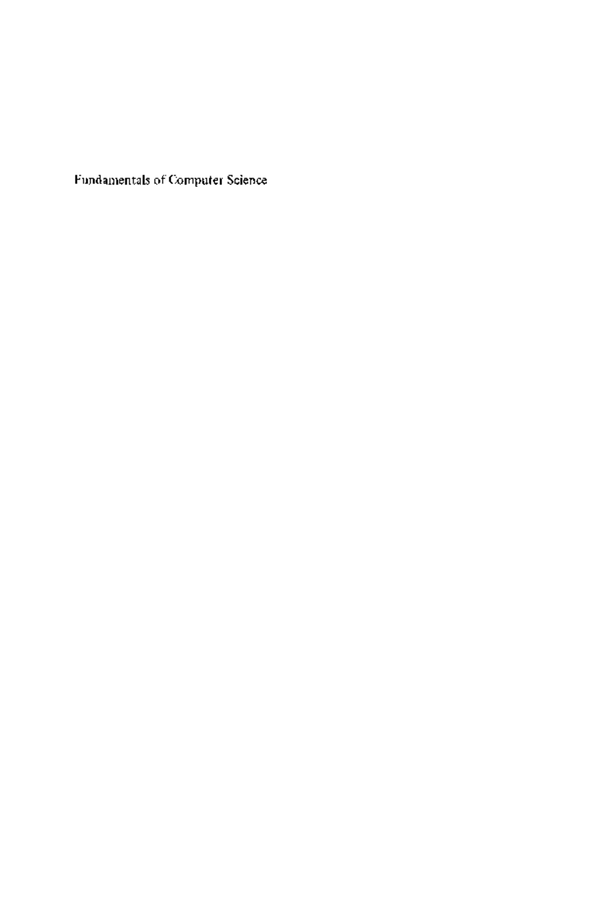 Fundamentals of Computer Science: A Comprehensive Overview - Studocu