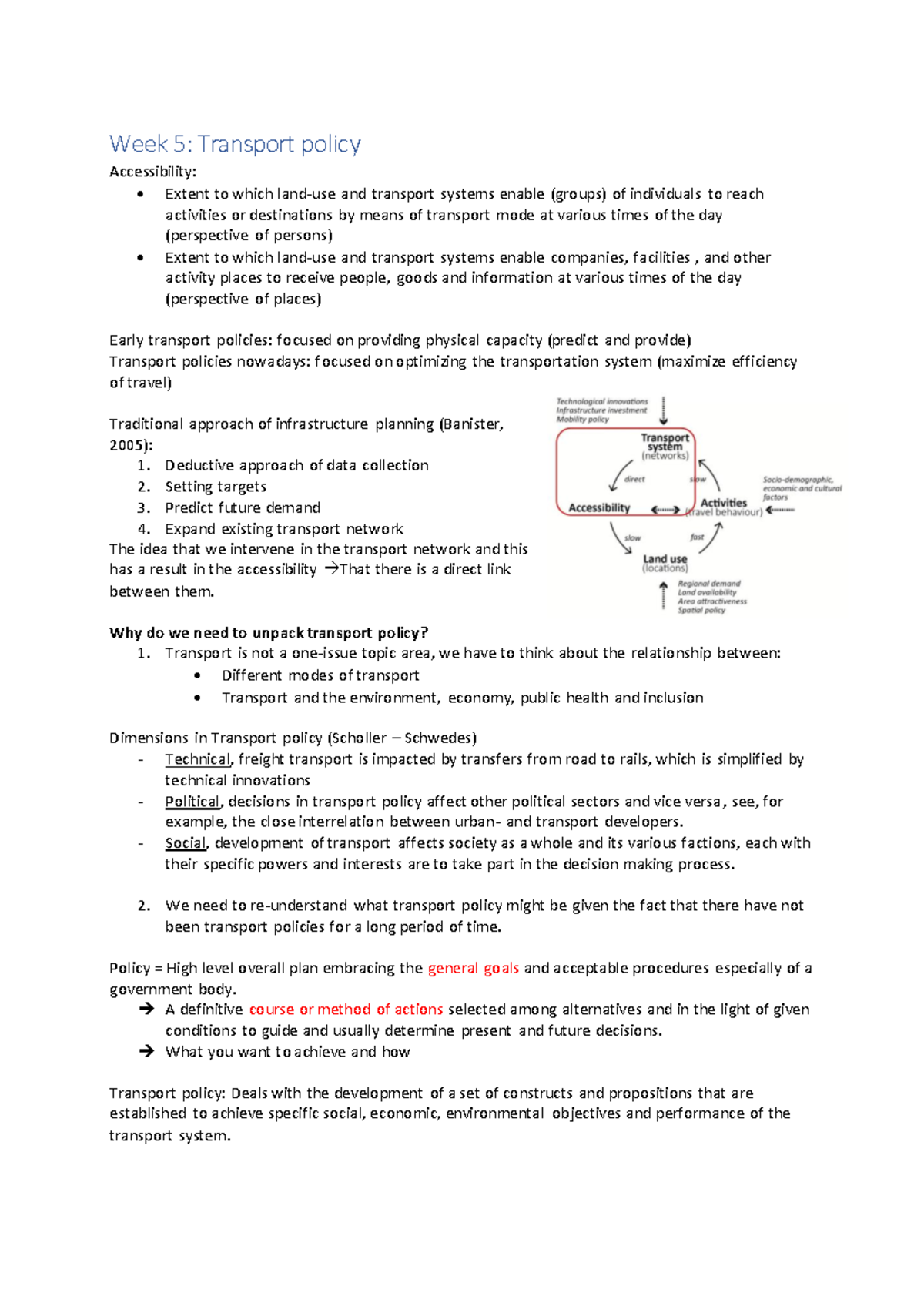 MIP Final Exam Summary: Transport and Land-Use Policy Insights - Studeersnel