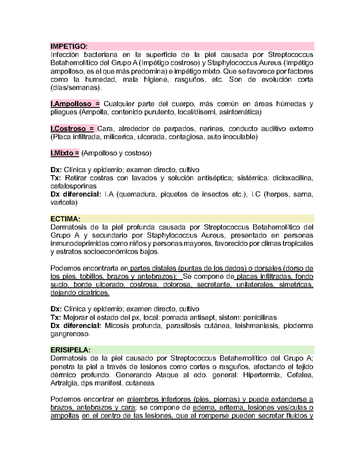 Piodermias - Clase dr. Moraila - IMPETIGO: Infección bacteriana en la ...