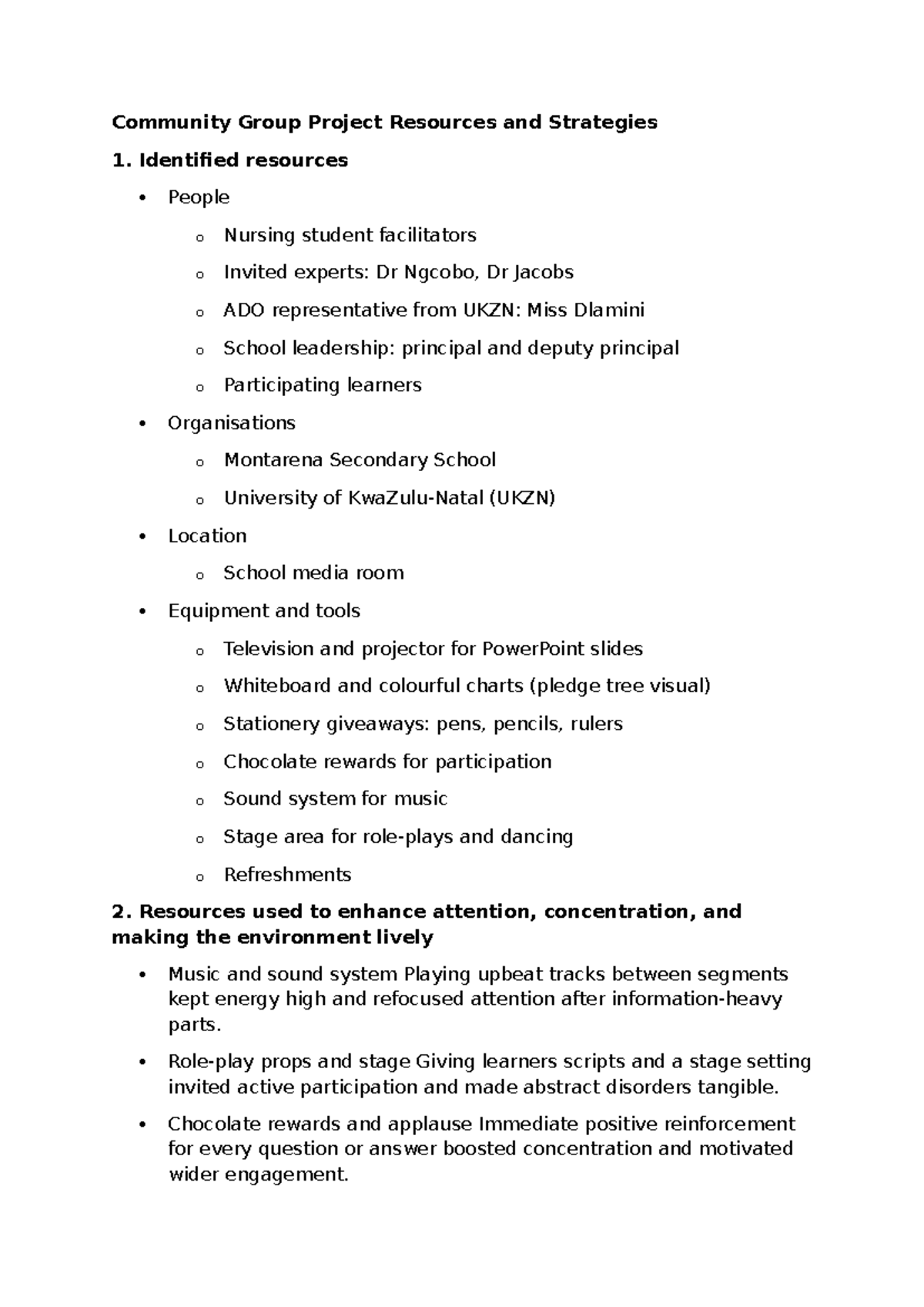 Community Group Project Resources & Strategies for Nursing Students ...