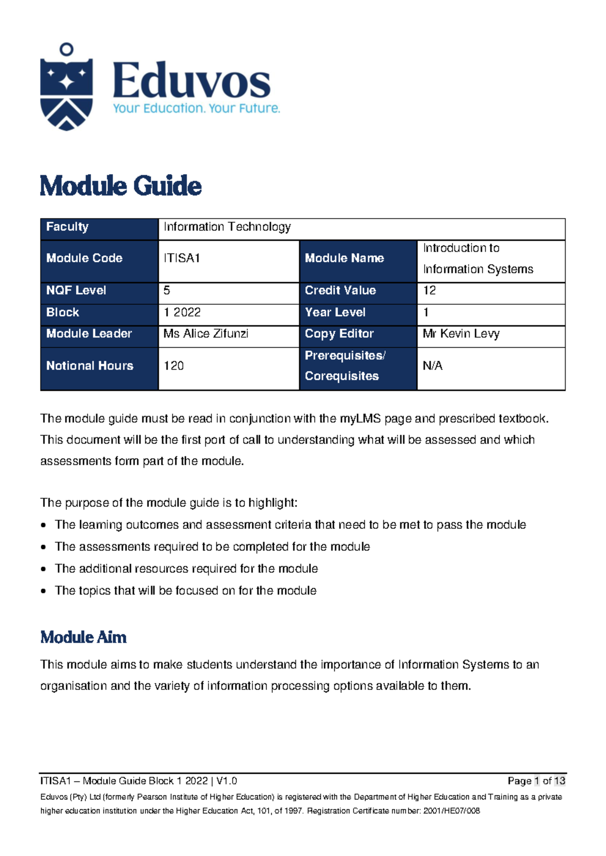ITISA1 - Module Guide for Introduction to Information Systems 2022 ...