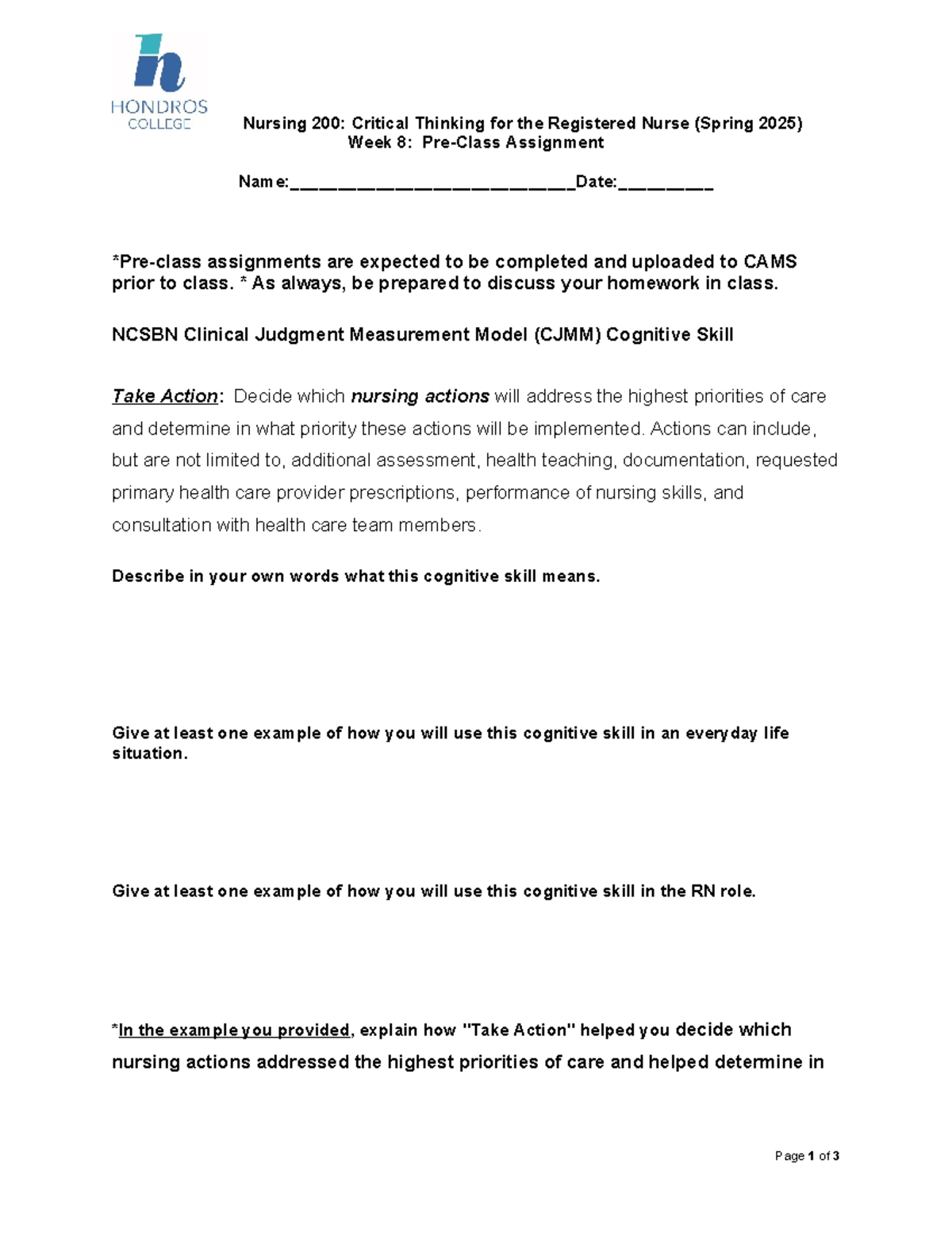 NUR200 Week 8: Critical Thinking Assignment on CJMM & Ethical Dilemmas ...
