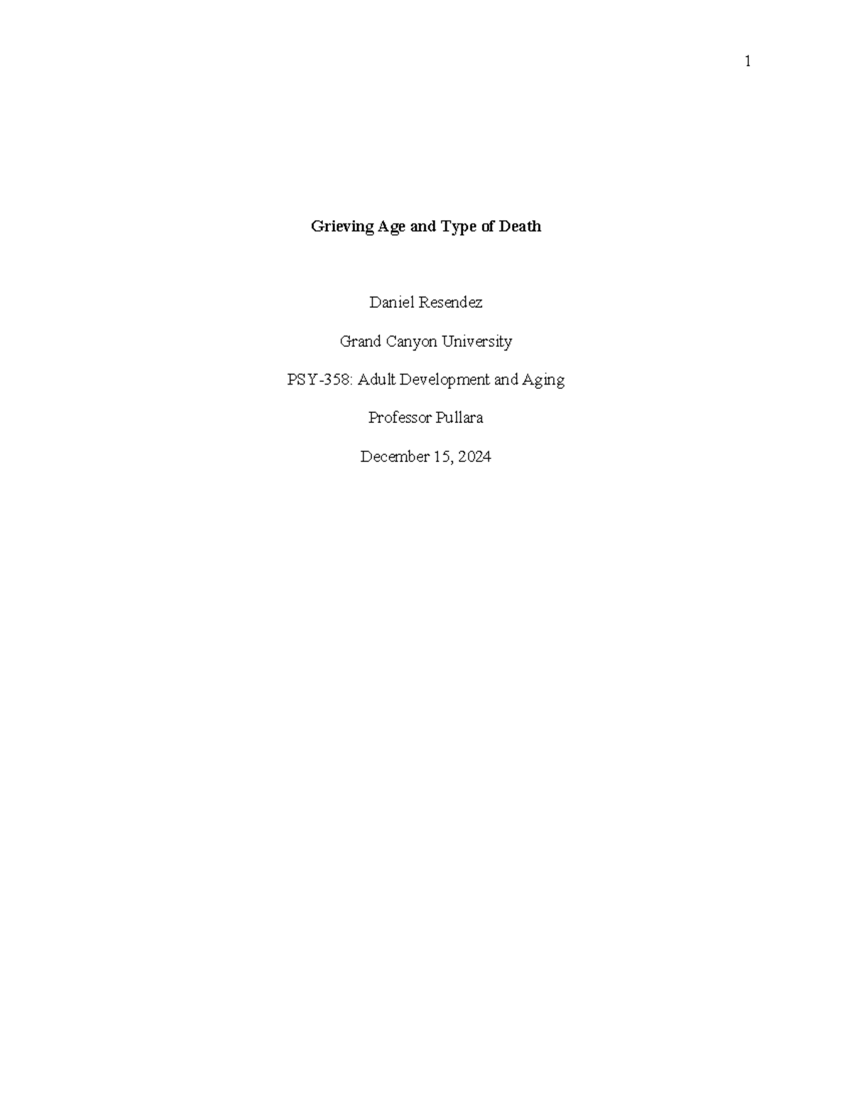 Grieving by Age and Death Type: Insights for PSY-358 Students - Studocu