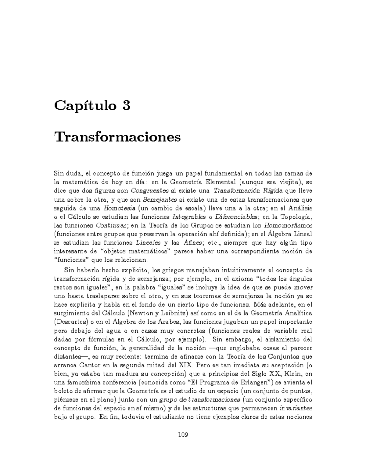 Capítulo 3: Transformaciones y Funciones en Matemáticas - Studocu