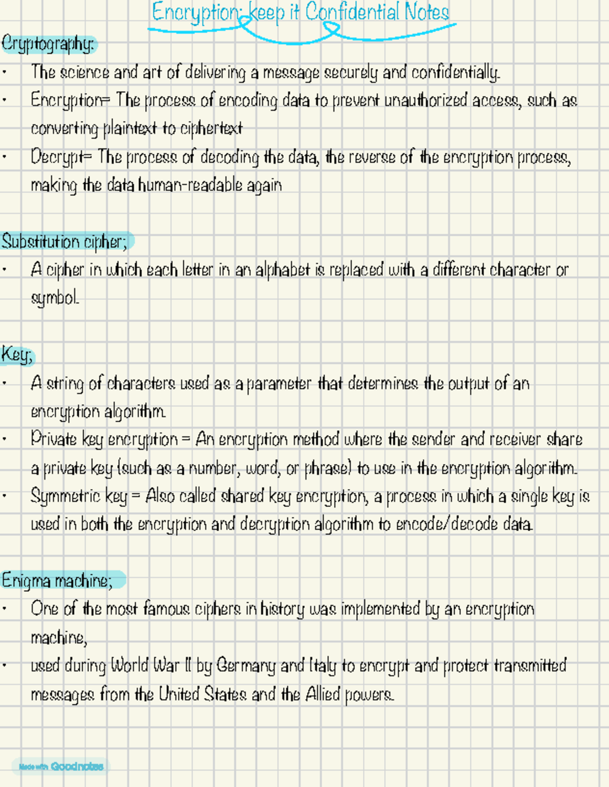Encryption and Cryptography Notes (CS101) - Studocu