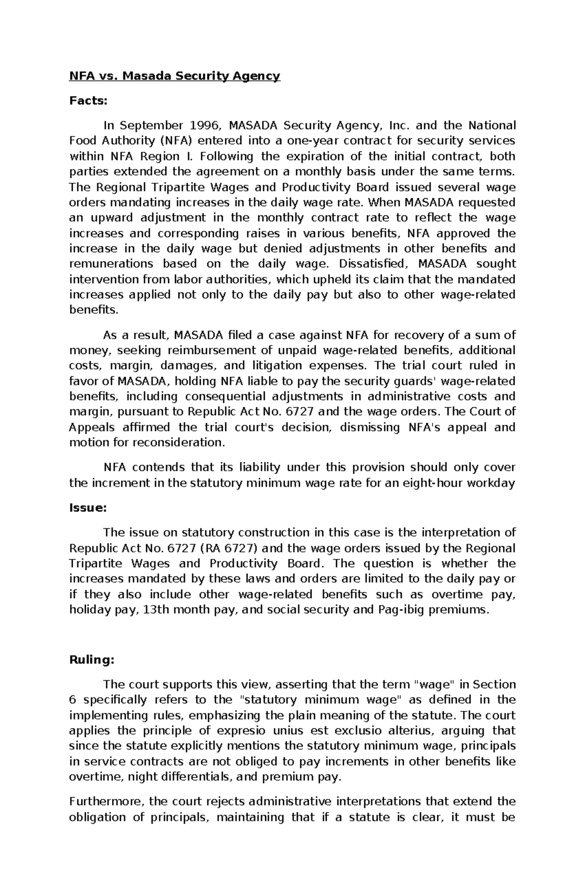 Statcon-Cases-Digested: Legal Analysis of Key Case Rulings - Studocu
