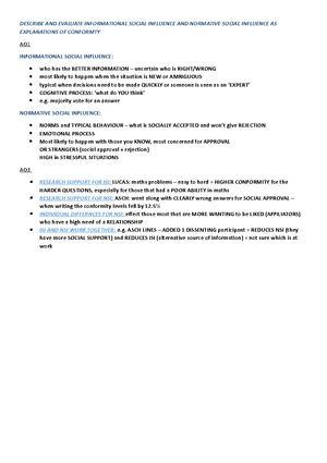 Institutionalisation - Rutter's Study and Others - SPECIFICATION ...