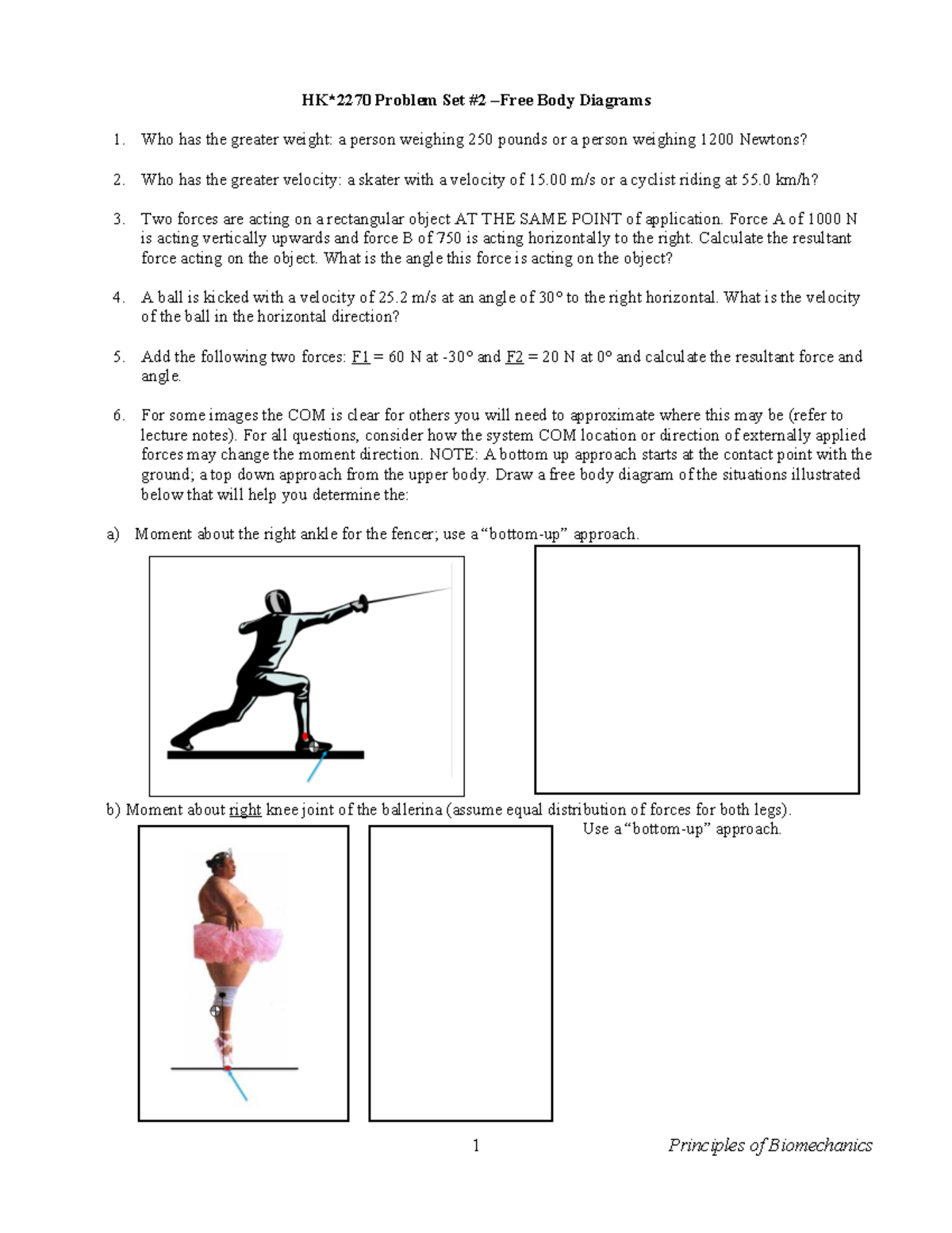Problem Set 2: Free Body Diagrams & Forces Analysis 2024 - Studocu