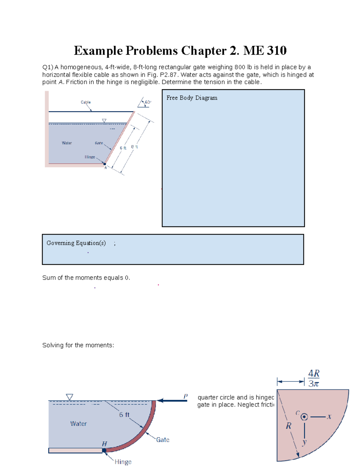 Example Problems ME 310 Chapter 2a - Solved Solutions - Studocu