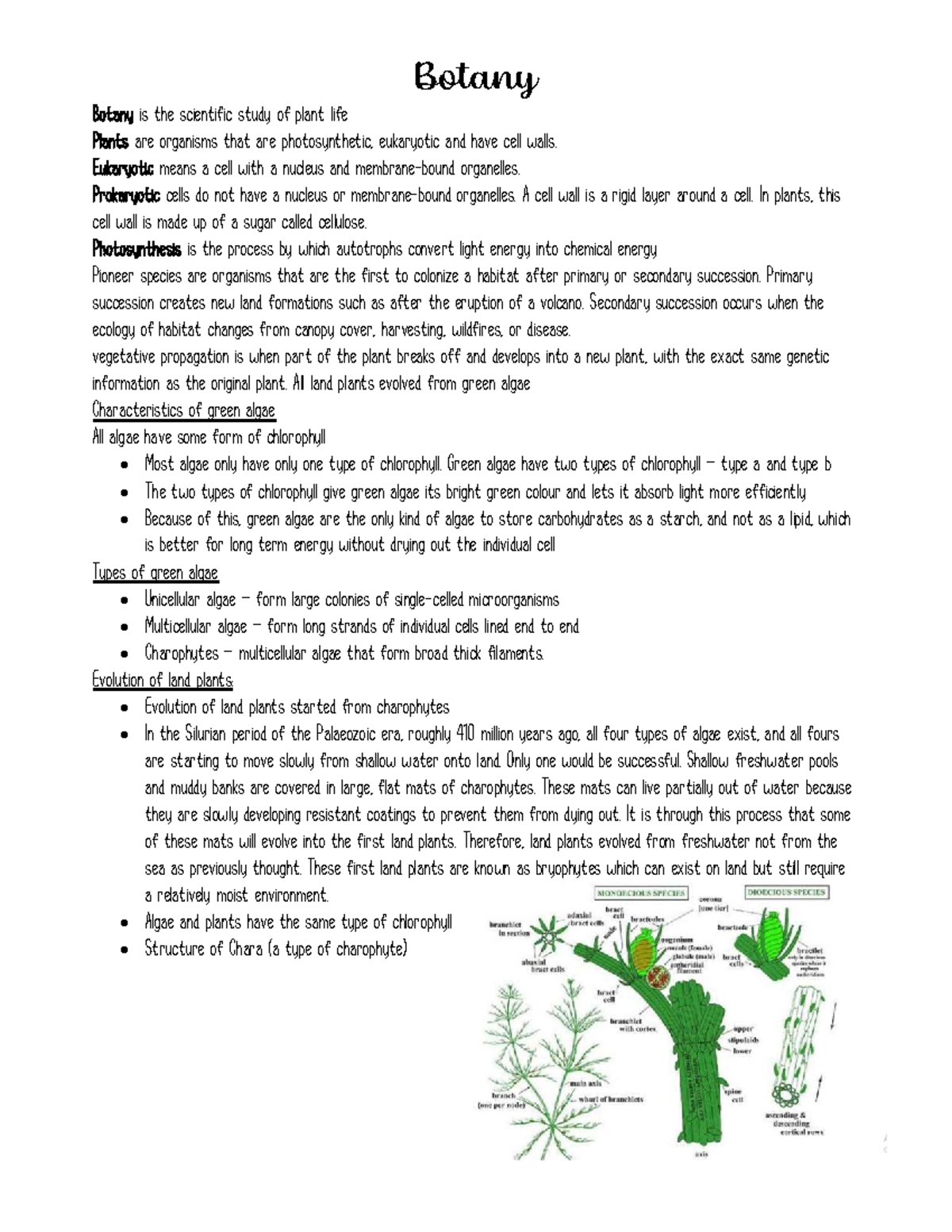 Botany: Evolution and Characteristics of Land Plants (BIO 101) - Studocu