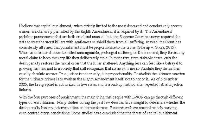 4-1 Discussion: The Case for Capital Punishment and the Eighth ...