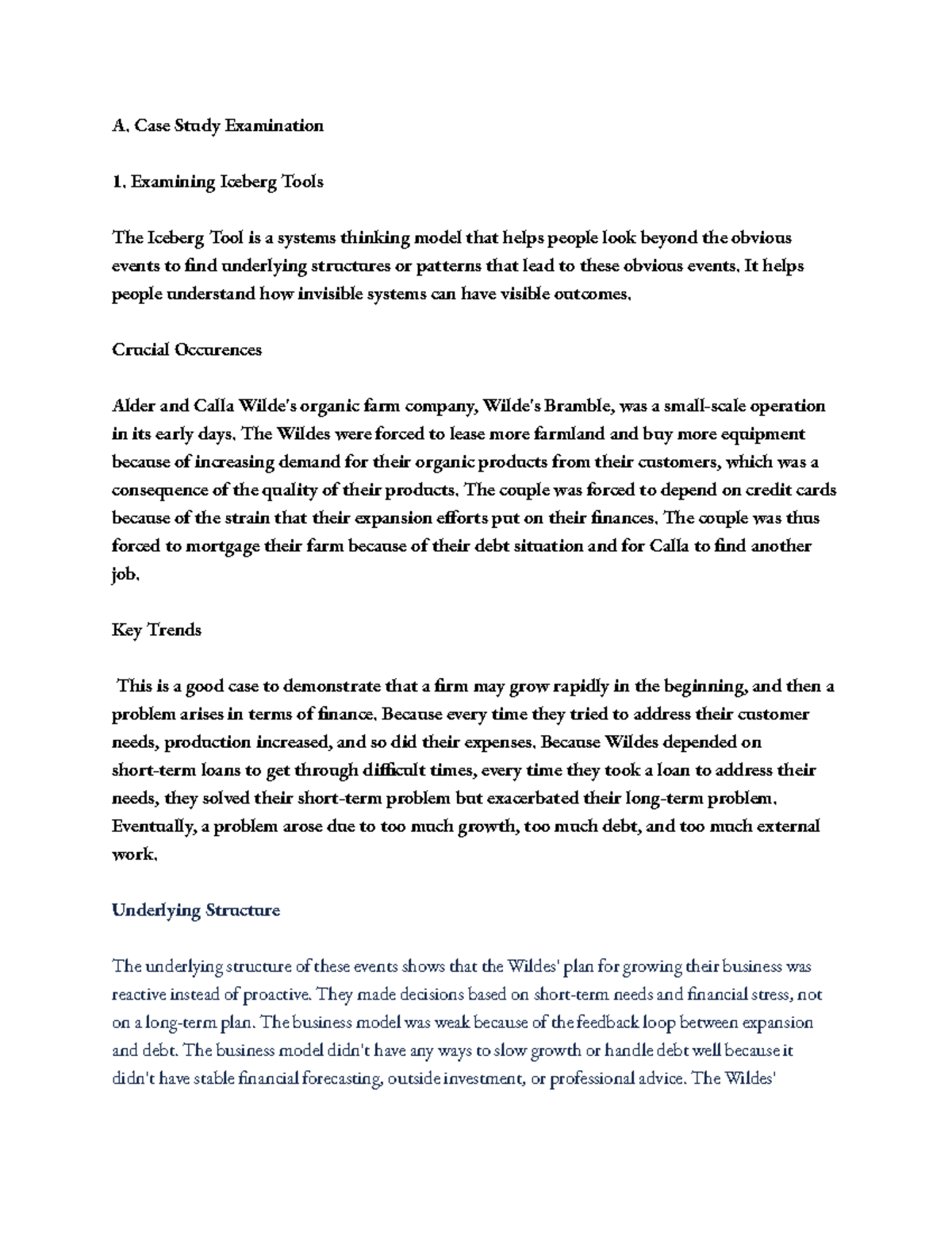 Case Study: Examining Iceberg Tools in Organic Farming (Assignment 1 ...